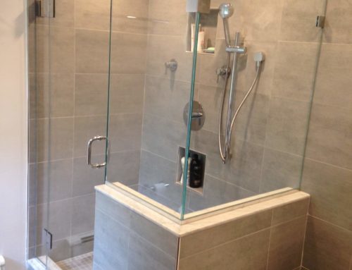 Frameless Shower Door with Opening Transom - Absolute Shower Doors