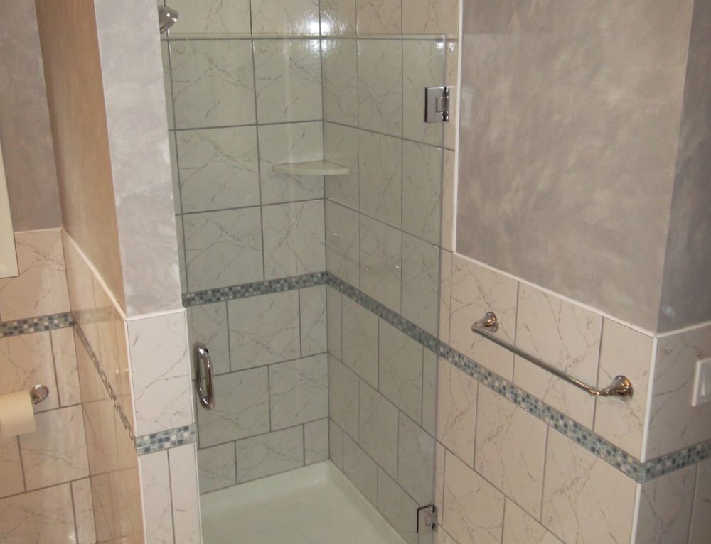 Frameless Shower Door with Operable Transom – Absolute Shower Doors