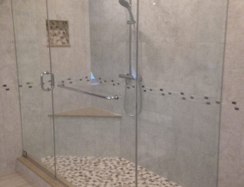 Frameless Shower Enclosure Neo Angle With Two Buttress Knee Walls By
