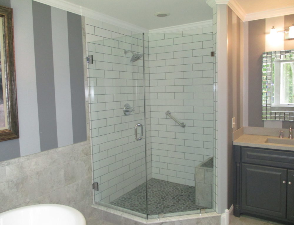 Frameless Shower Door with Operable Transom – Absolute Shower Doors